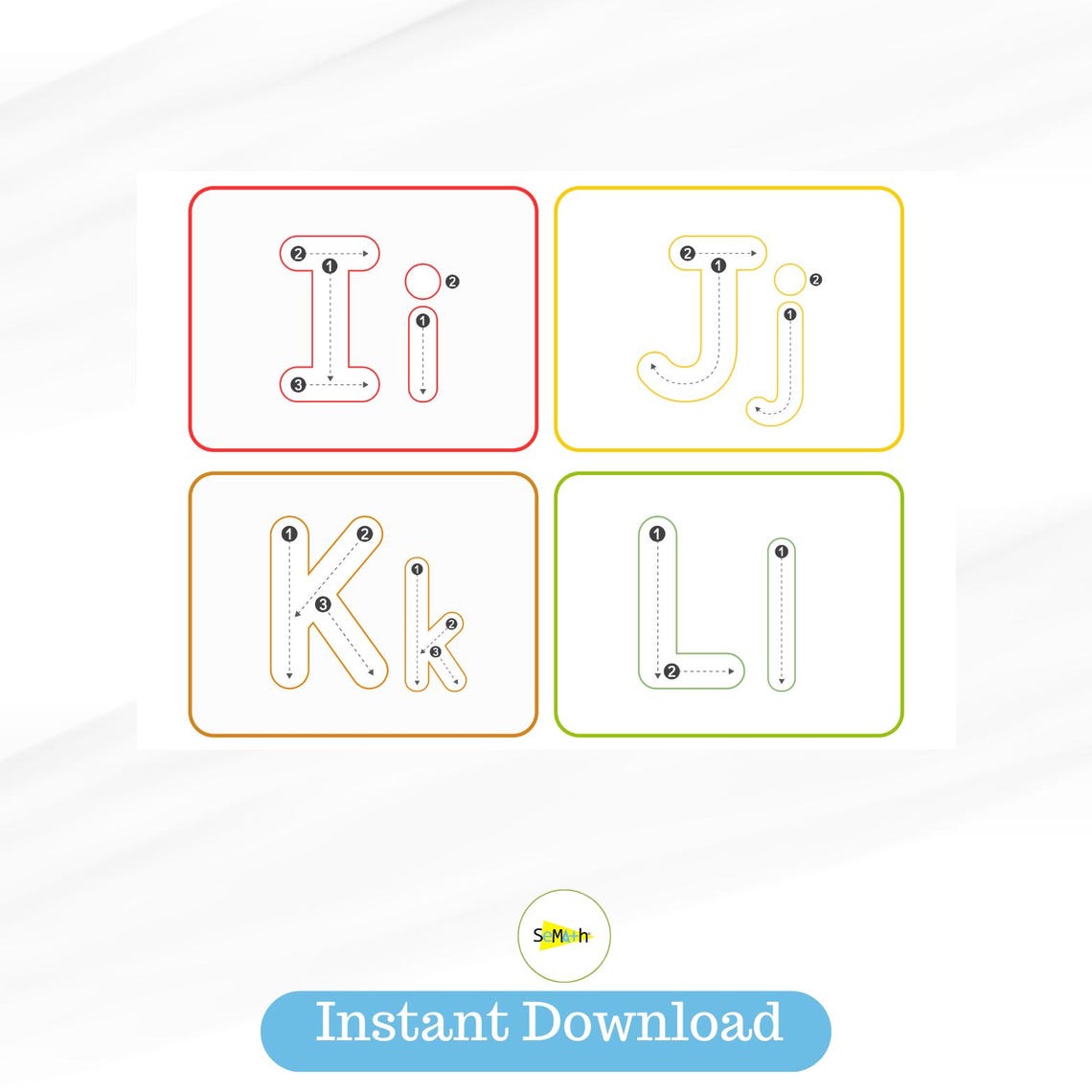 Alphabet Tracing Cards, Preschool & Kindergarten, ABC Flashcards ...