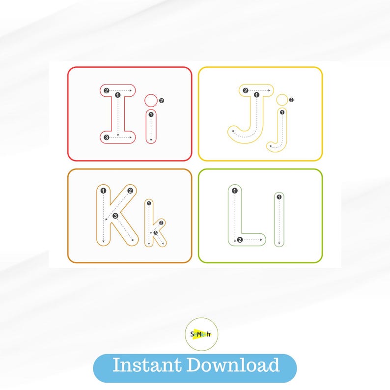 Alphabet Tracing Cards, Letter Tracing, Uppercase and Lowercase ...
