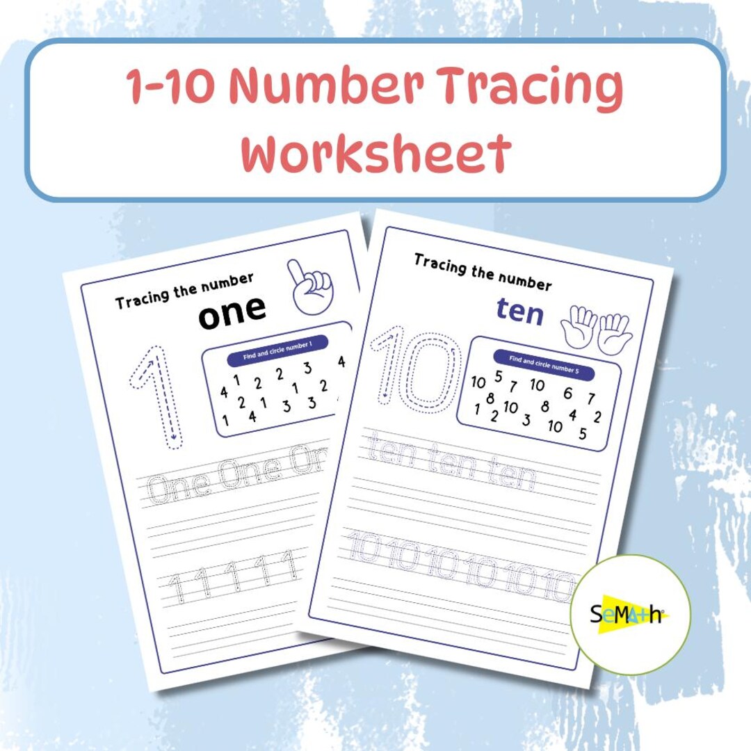 1-10 Number Tracing, Handwriting Practice, Traceable Number, Kids ...