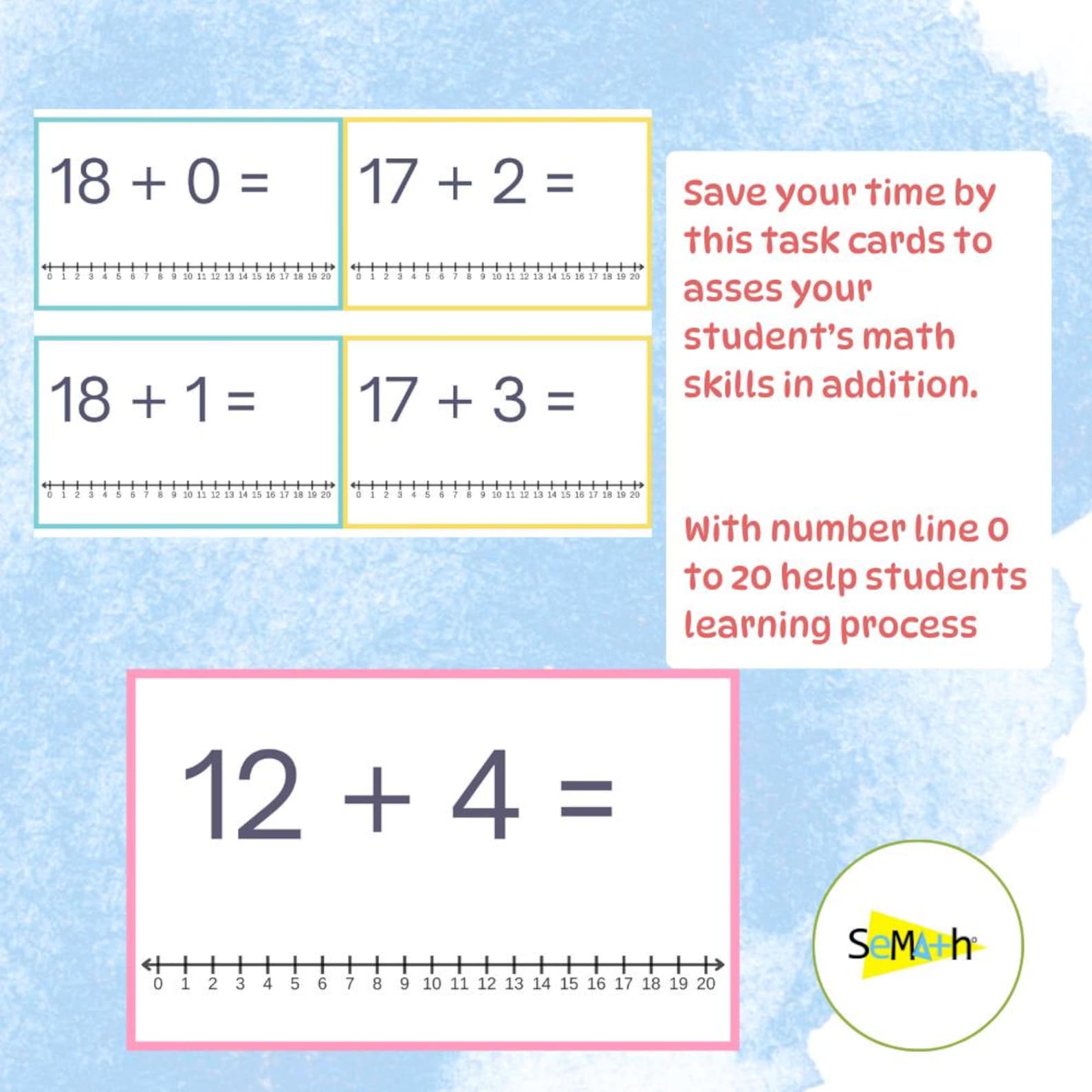 Addition Cards Teens up to 20 Task Cards Flashcards Wipe Clean by ...