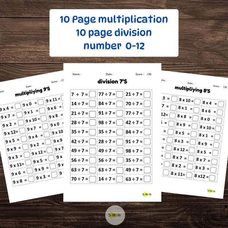 Printable Multiplication & Division Worksheets: Grade 3-4 Math Drills ...