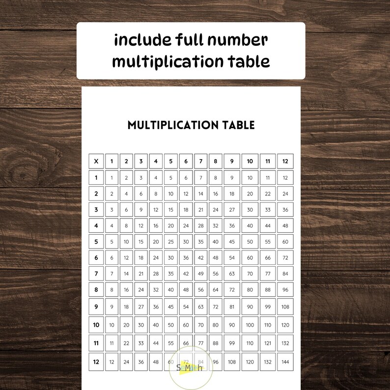 Printable Multiplication Table - Fillable, Multiplication Chart 1-12 ...