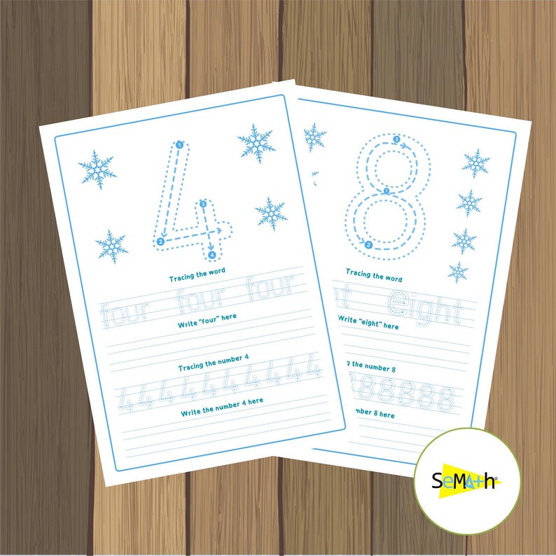 Printable Tracing Number Worksheet 1-10 - Winter Theme Handwriting ...