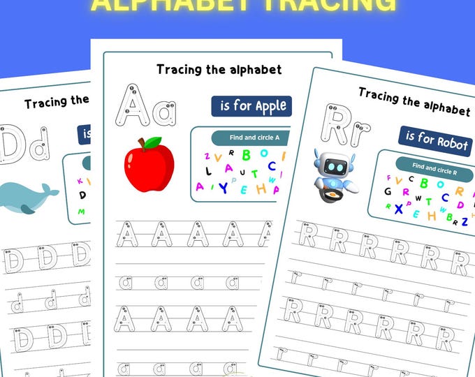 26 Trace the Alphabet Worksheets | Printable Letters Tracing | Nursery ...