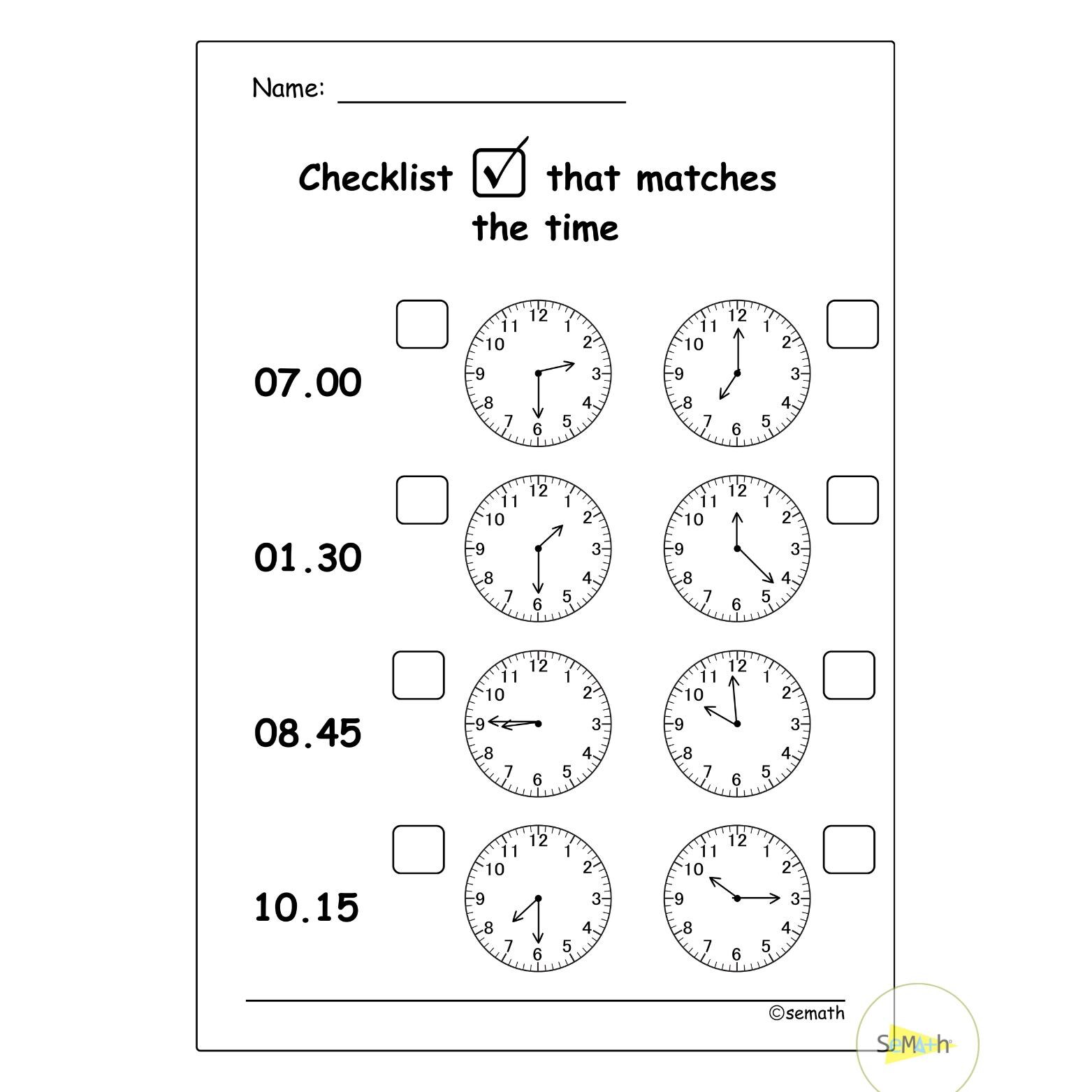 30 Page Telling Time Worksheets, Reading Time, Telling Time Practice ...