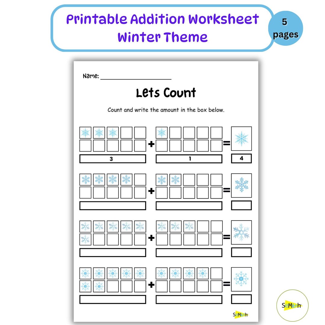 Printable Addition Worksheets, Fill in the Box, Single and Double Digit ...