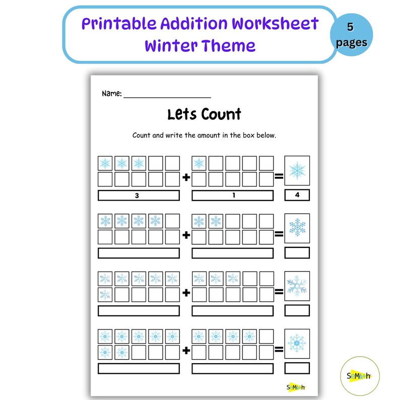 Printable Addition Worksheets, Fill in the Box, Single and Double Digit ...