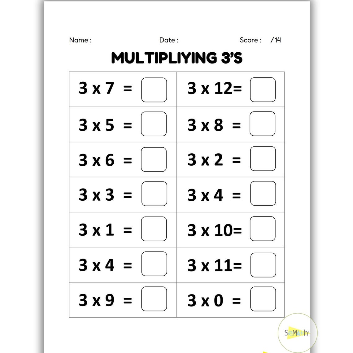 24 Printable Multiplication Worksheets, Fill in the Blanks - Single ...