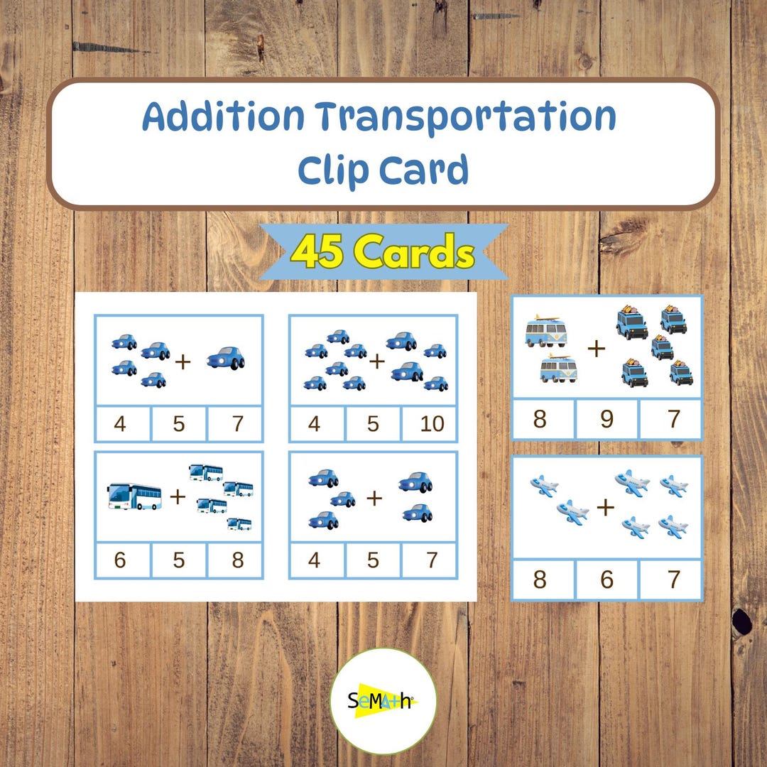 Printable Addition Clip Cards, Maths Practice, Number Counting ...