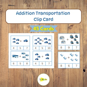 Printable Addition Clip Cards, Maths Practice, Number Counting ...