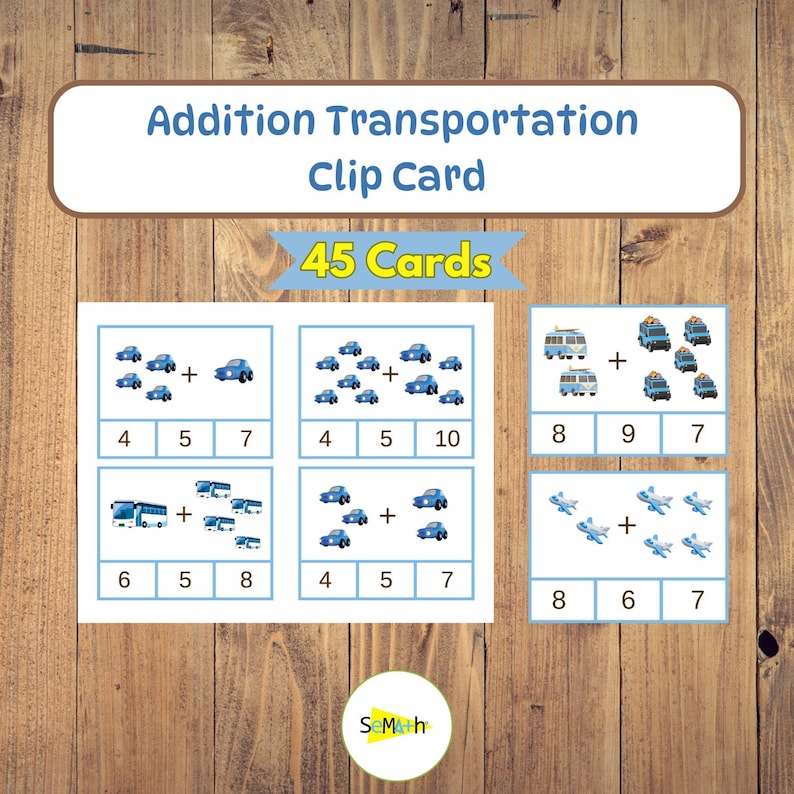 Printable Addition Clip Cards, Maths Practice, Number Counting ...