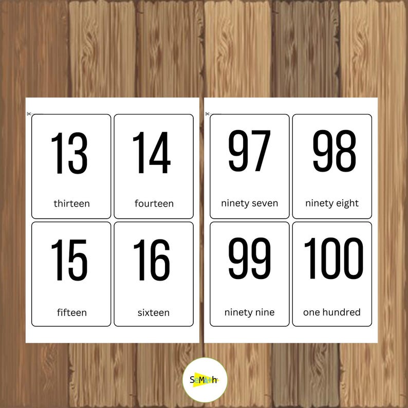 Number Flash Cards 1-100: Printable Math for Toddlers and Preschoolers ...