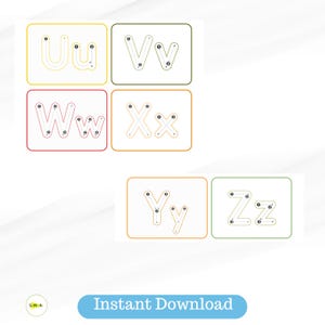 Alphabet Tracing Cards, Letter Tracing, Uppercase and Lowercase ...