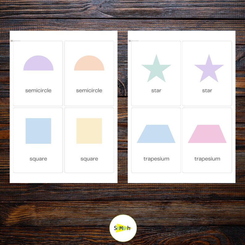 Fun Educational Shapes Flash Cards for Preschoolers - Instant Download ...