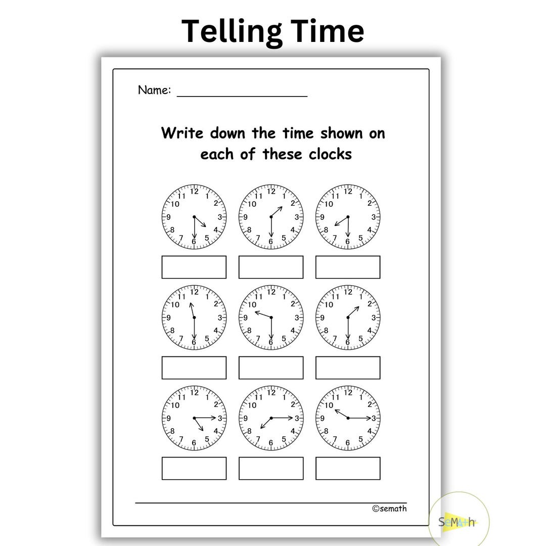 15 Printable Learning to Tell Time Worksheets for Kids, Clock ...