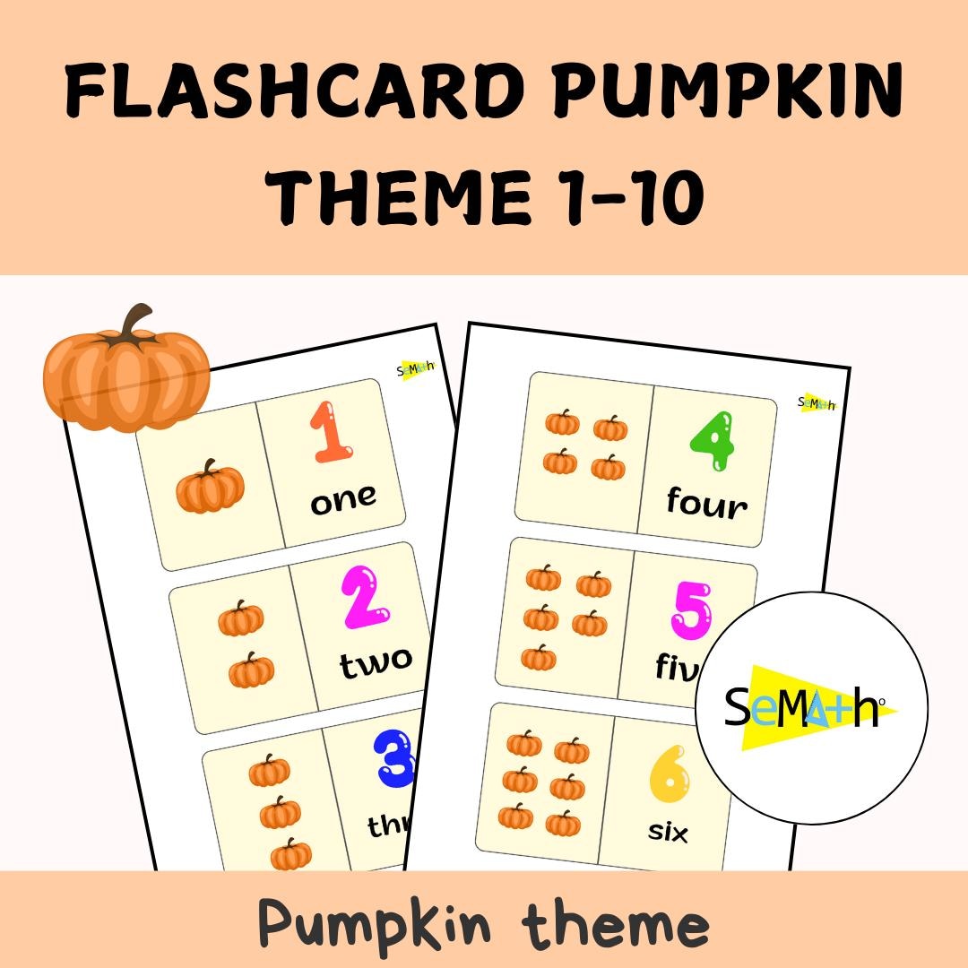 Pumpkin Counting Flashcards: Montessori Number Match, Autumn Theme ...