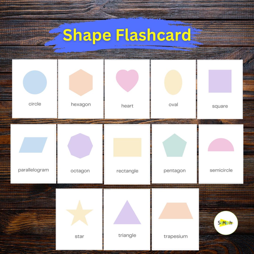 Minimalist Shapes Flashcards Printable | Modern Basic Shape Flash Cards ...