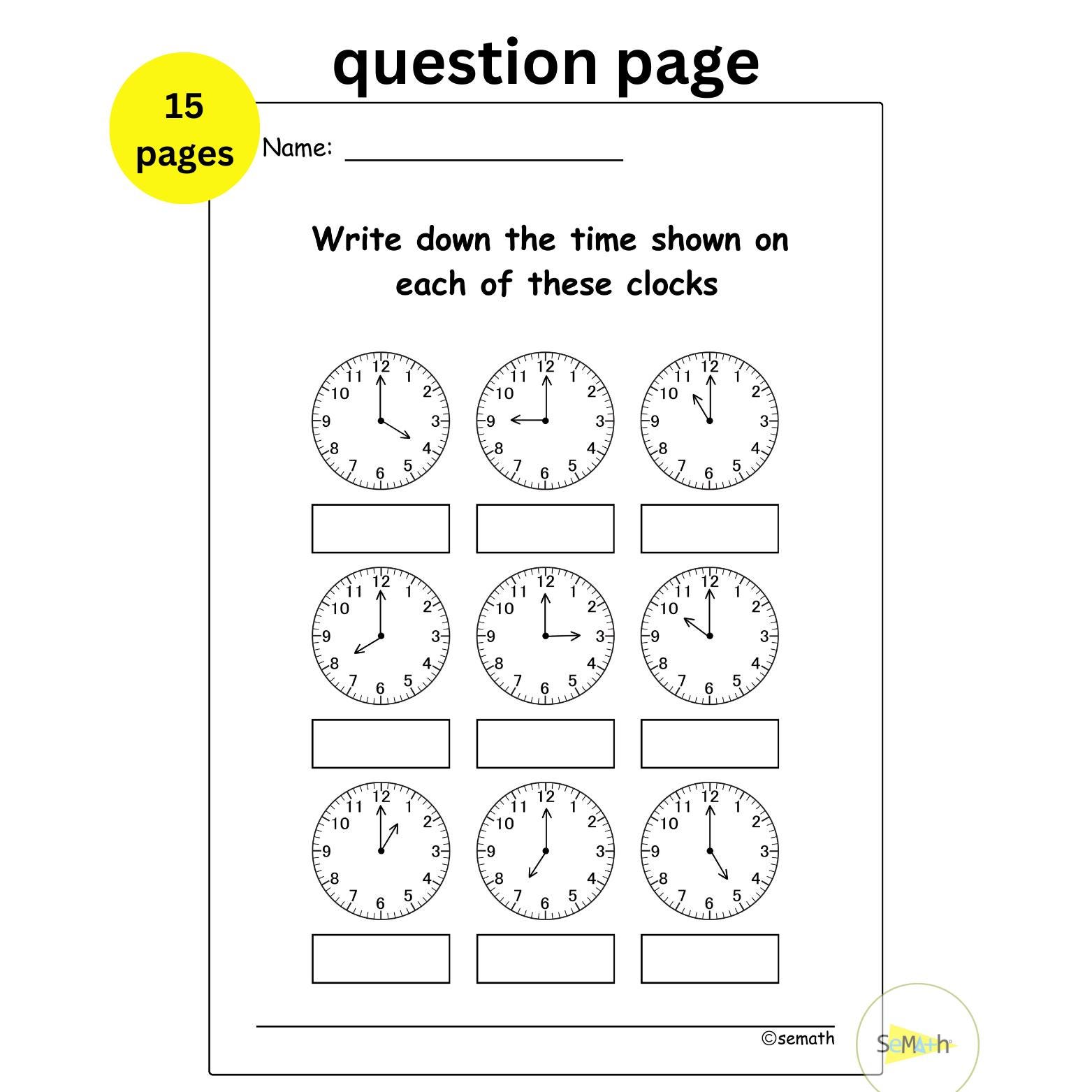 15 Printable Learning to Tell Time Worksheets for Kids, Clock ...