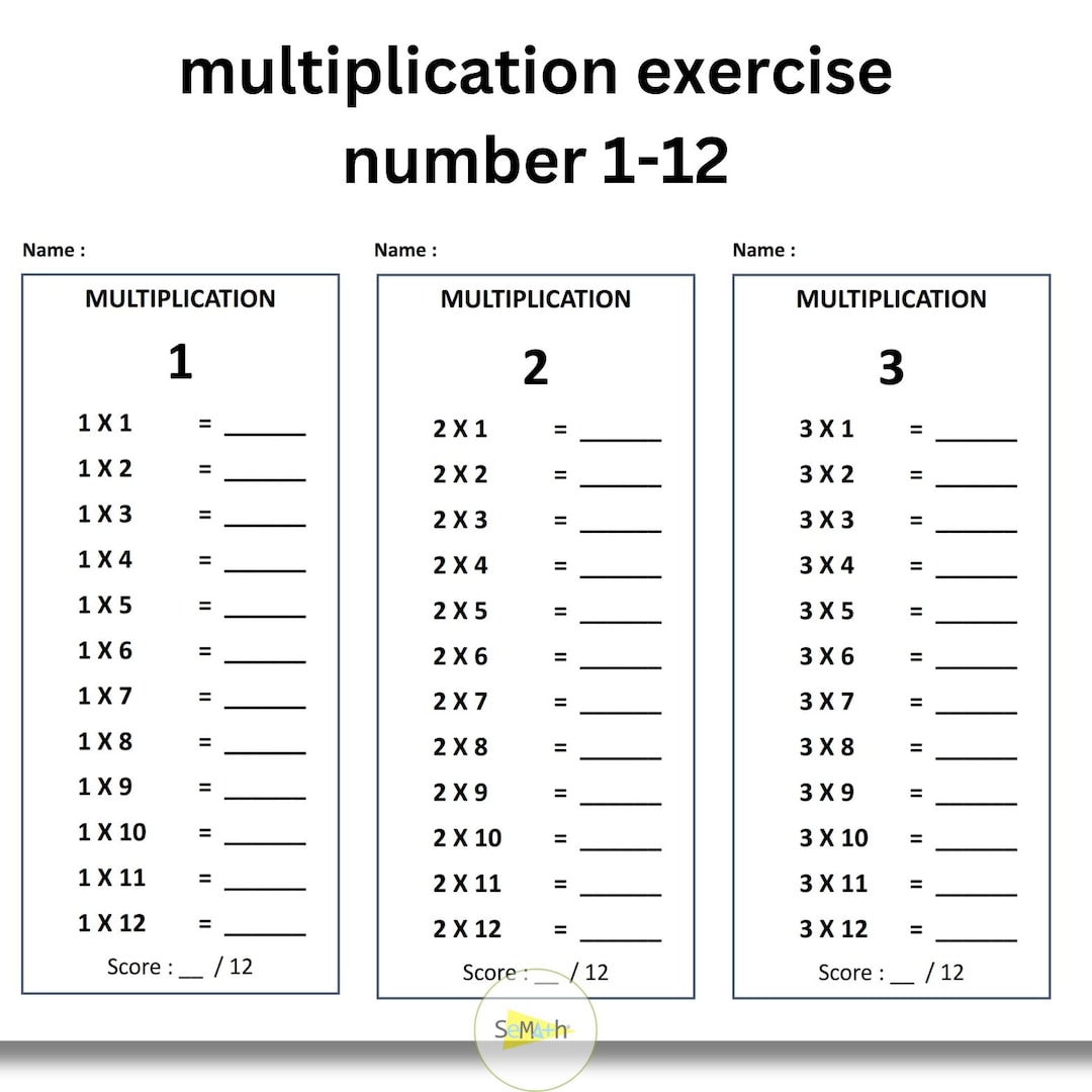 Printable Multiplication Worksheets: Maths Drills for Kids Single Digit ...