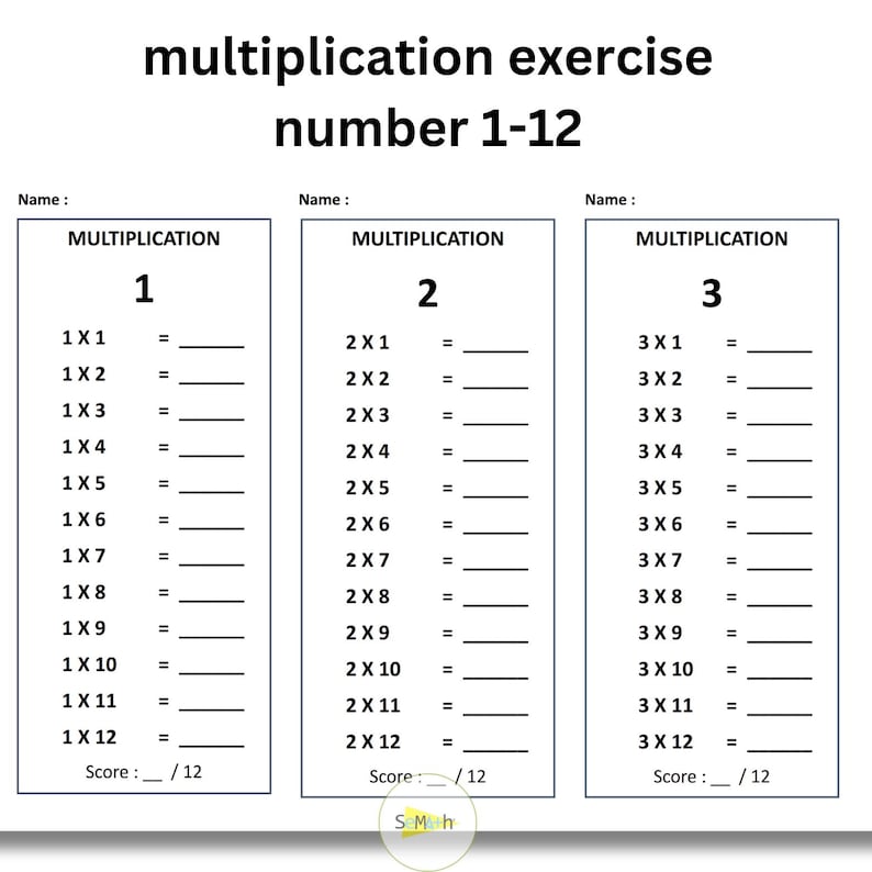 Printable Multiplication Worksheets: Maths Drills for Kids Single Digit ...