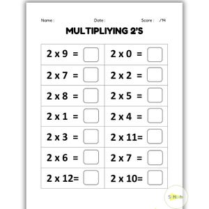 24 Printable Multiplication Worksheets, Fill in the Blanks - Single ...