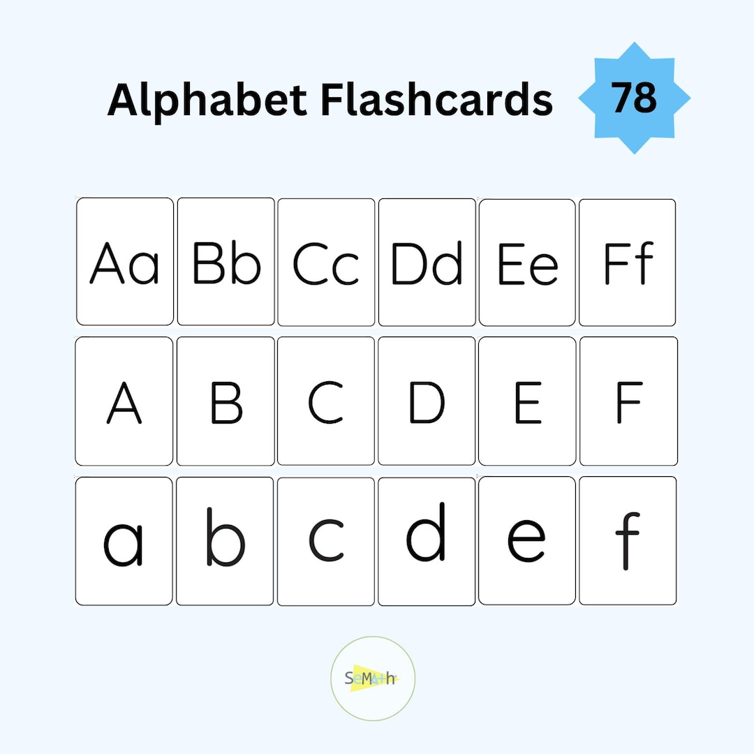 Alphabet Flashcards Printable for Preschoolers and Toddlers, Uppercase ...