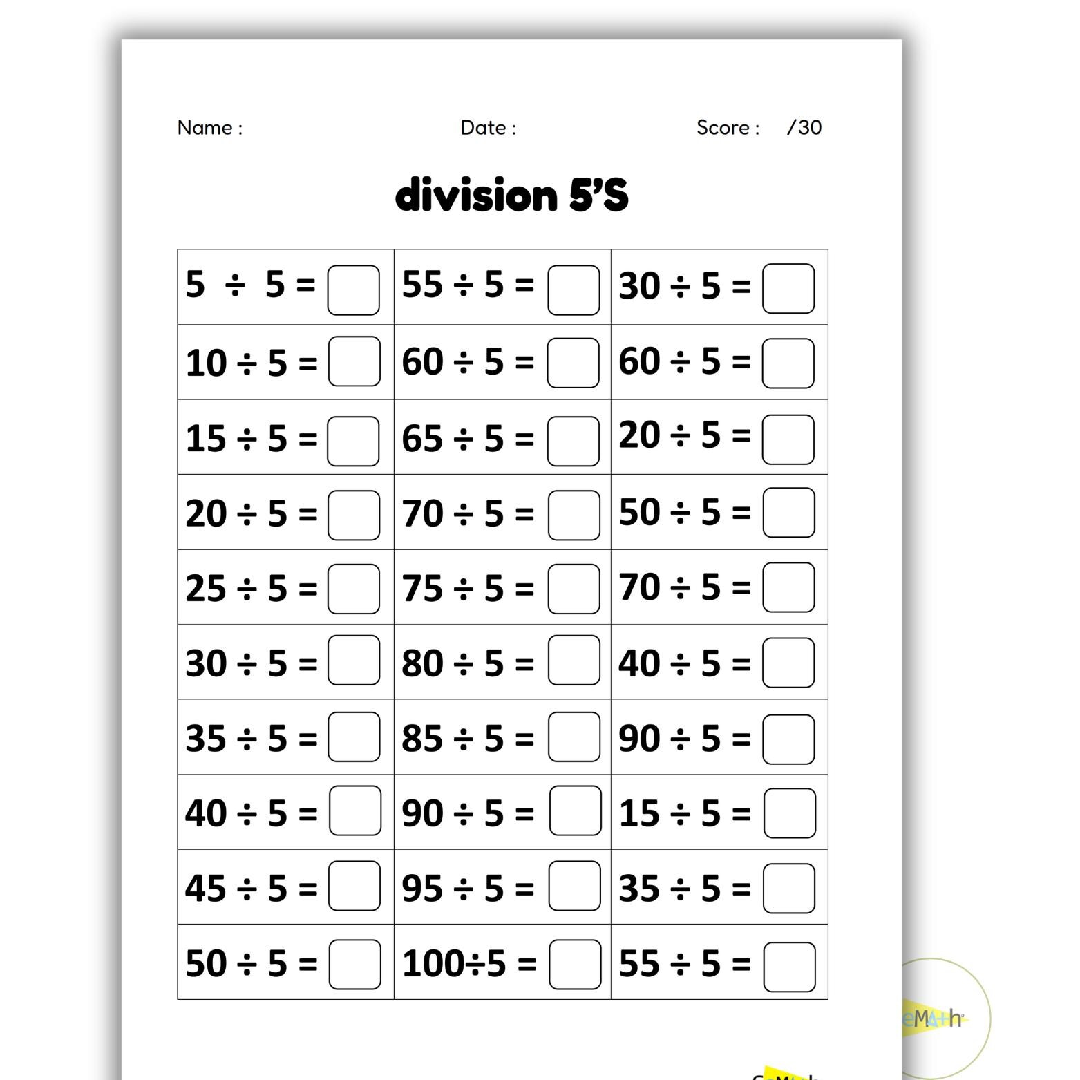Printable Multiplication & Division Worksheets: Grade 3-4 Math Drills ...