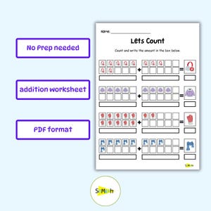 Printable Addition Worksheets, Fill in the Box, Single and Double Digit ...