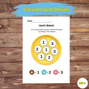 Cut and Count Cookies and Donuts Activity - Early Math and Fine Motor ...