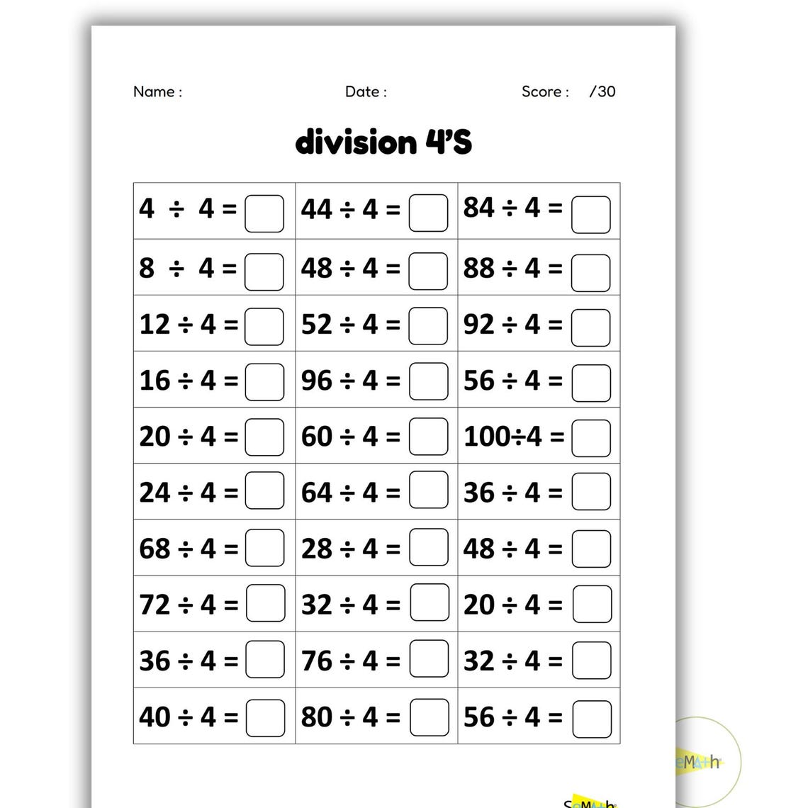 Printable Multiplication & Division Worksheets: Grade 3-4 Math Drills ...