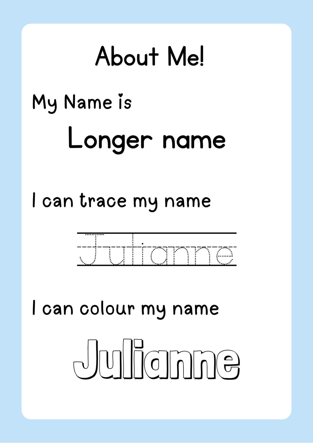 Pre-k Custom Name Tracing and Coloring Worksheet, Handwriting Practice ...