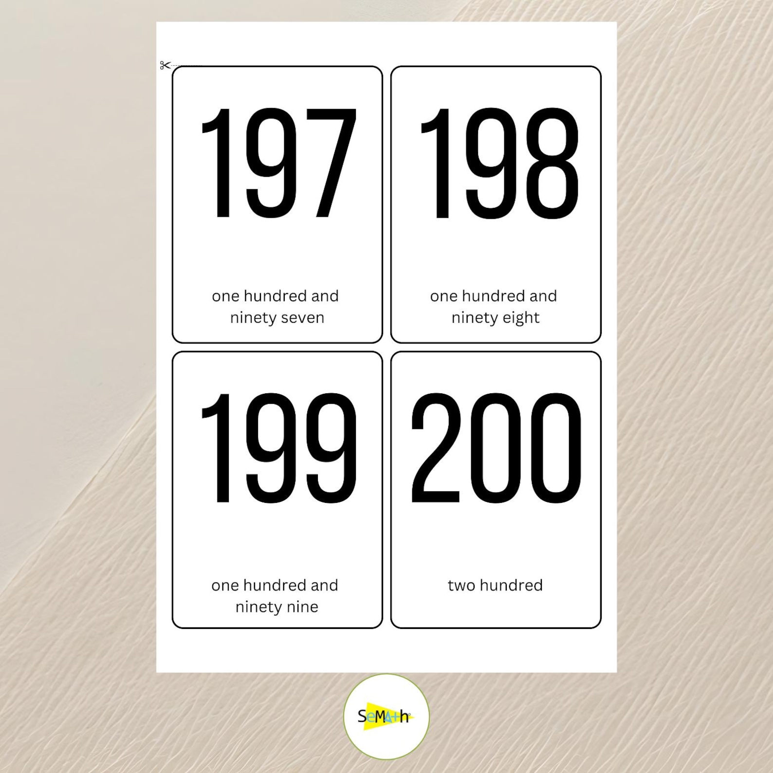 Number Flash Cards 101-200: Preschool Math (PDF) - Etsy