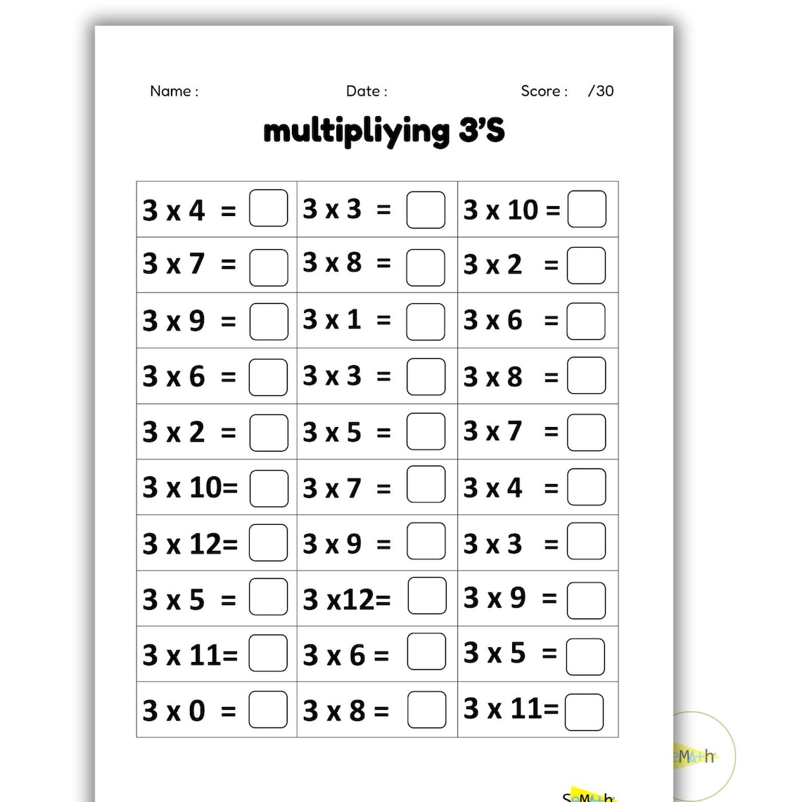 Printable Multiplication & Division Worksheets: Grade 3-4 Math Drills ...