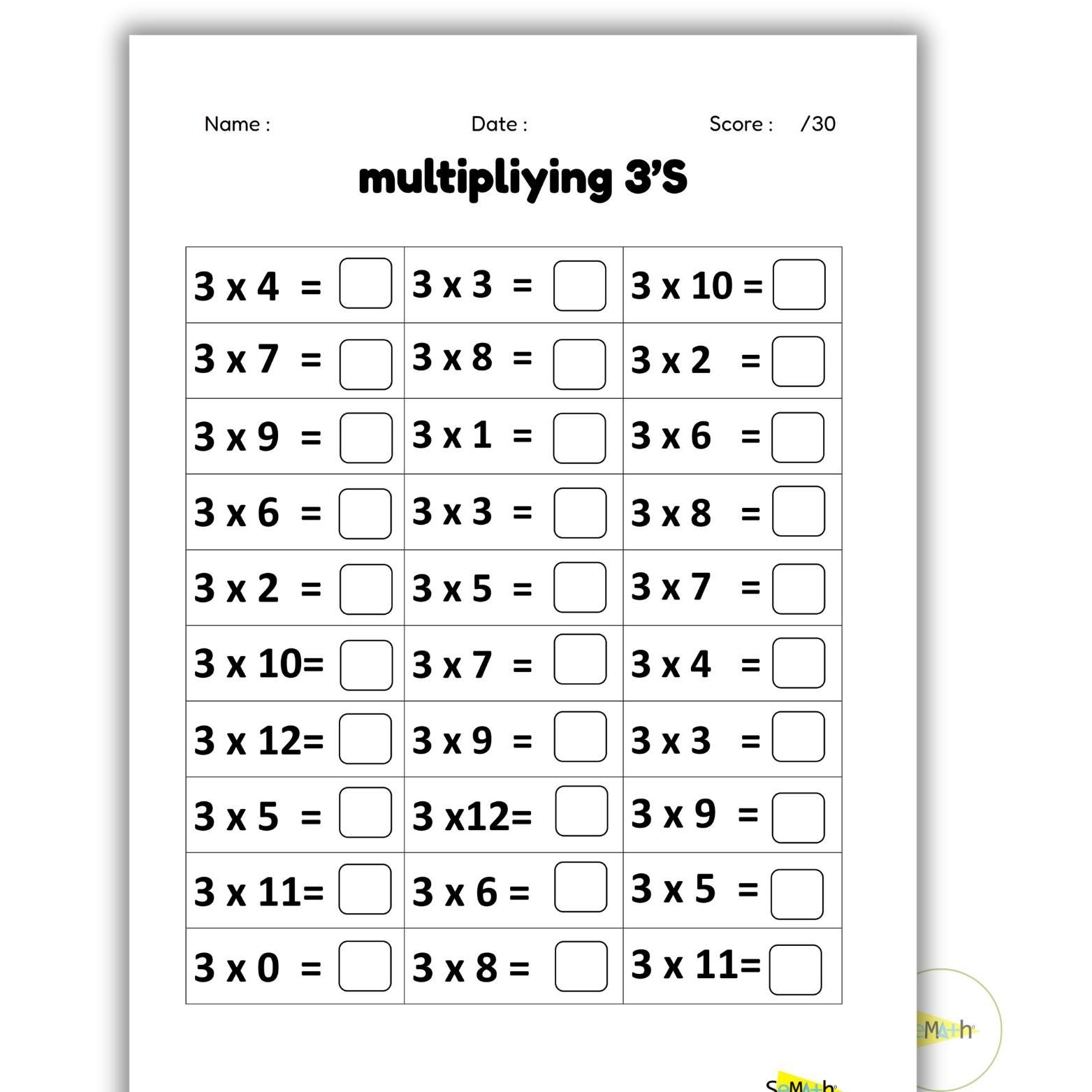Printable Multiplication & Division Worksheets: Grade 3-4 Math Drills ...