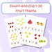 Count and Clip Cards 1-20 Fruit Themed, Number Flash Cards ...
