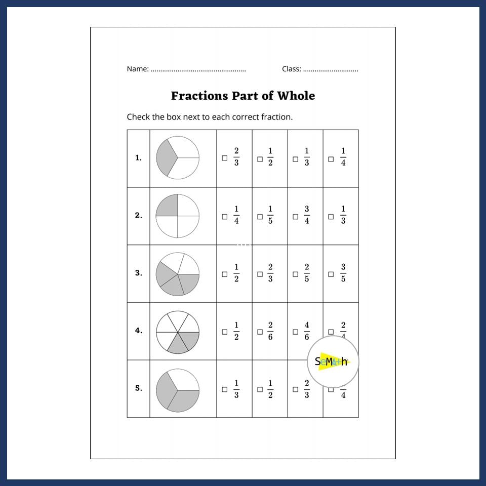 Fractions Part of a Whole Worksheets | 3rd Grade Math Worksheet ...