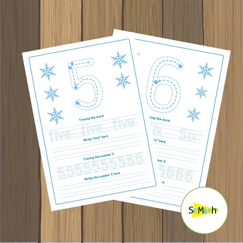 Printable Tracing Number Worksheet 1-10 Winter Theme Handwriting ...