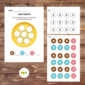 Cut and Count Cookies and Donuts Activity - Early Math and Fine Motor ...
