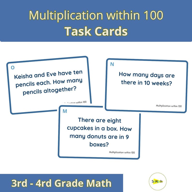 Printable Multiplication Worksheets, 3rd Grade Math Word Problems Task ...