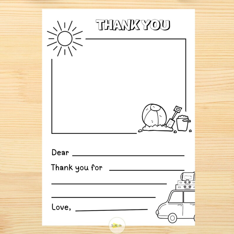 Printable Kids Thank You Note Template, Fill in the Blank Thank You ...