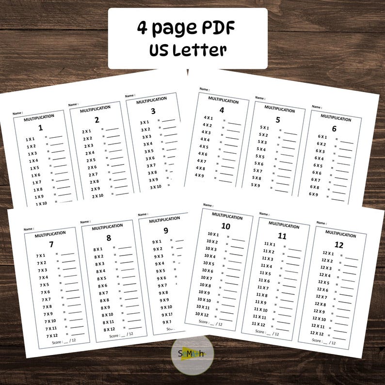 Printable Multiplication Worksheets, Fill in the Blanks, Single Digit ...