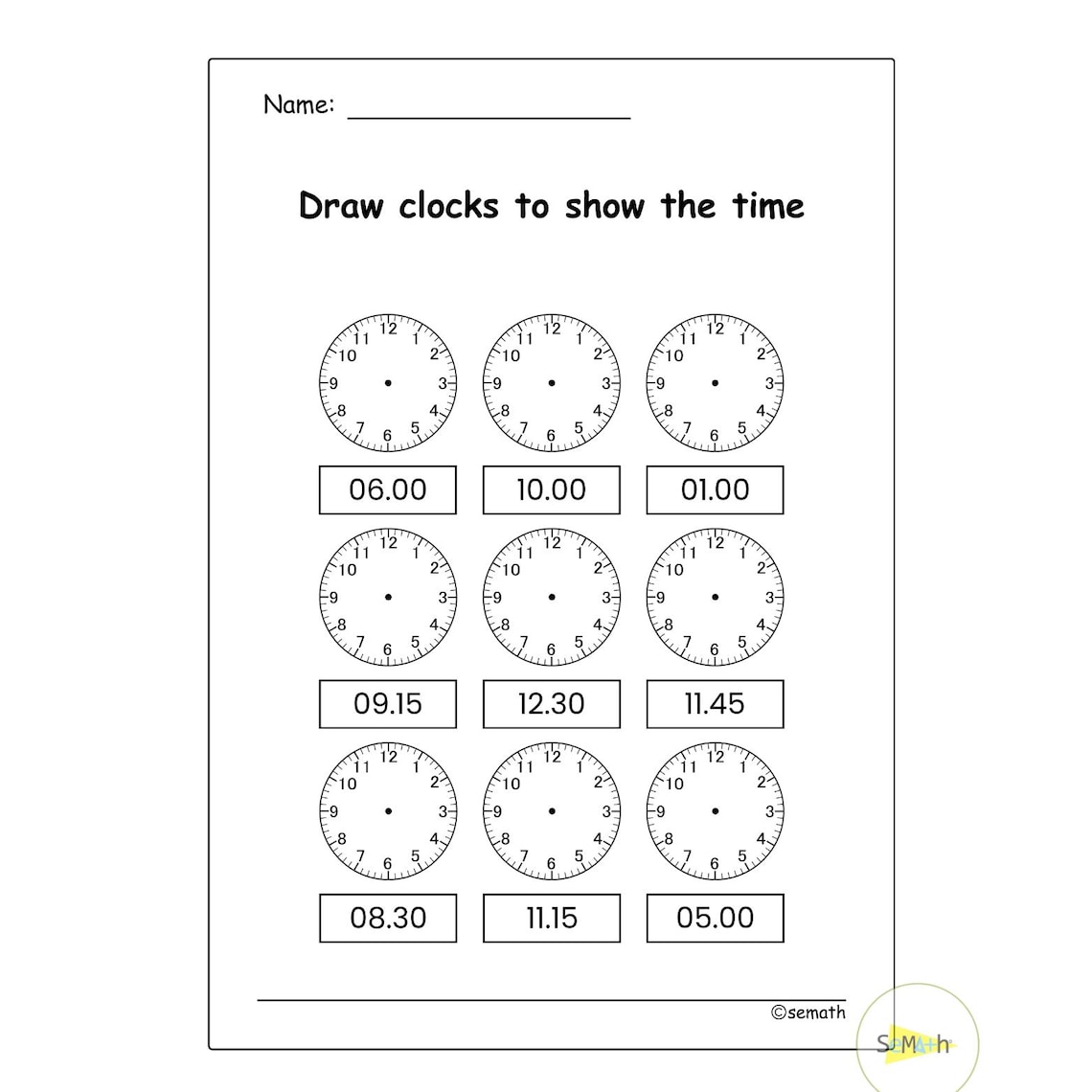 30 Page Telling Time Worksheets, Reading Time, Telling Time Practice ...