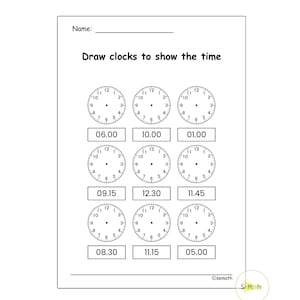 30 Printable Learning to Tell Time Worksheets. Kindergarten-1st Grade ...