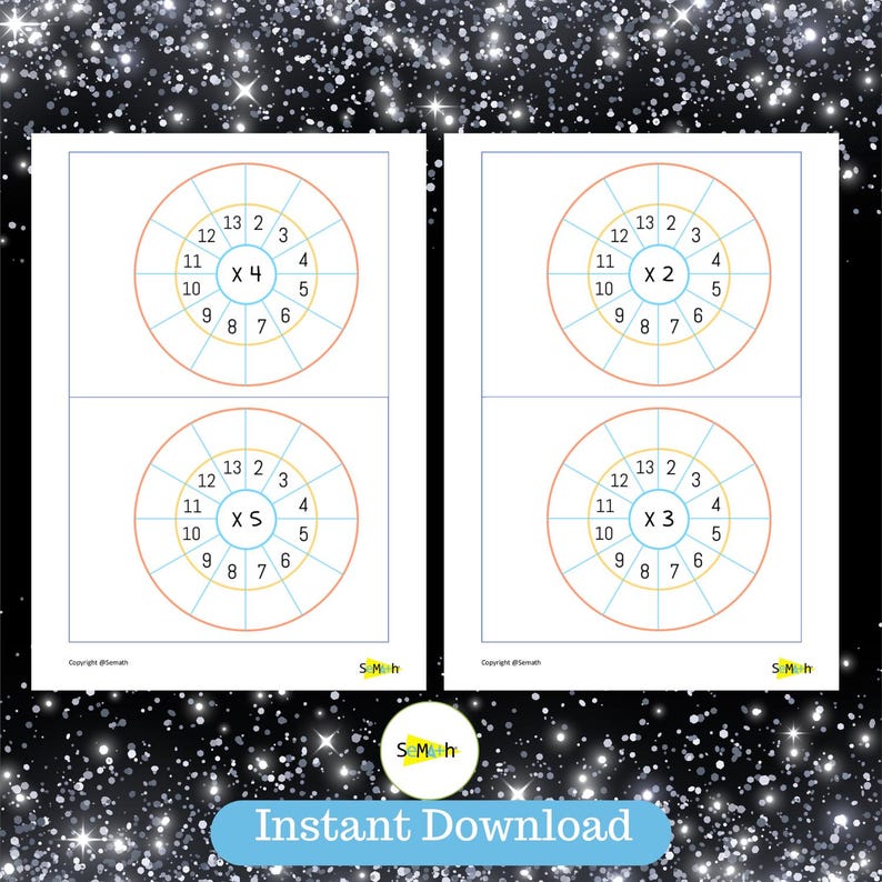 Multiplication Wheel and Worksheets 2 to 13, Printable Multiplication ...