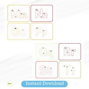 Alphabet Tracing Cards, Letter Tracing, Uppercase and Lowercase ...