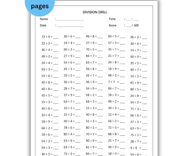 15 Printable Multiplication & Division Worksheets, Fill in the Blanks ...