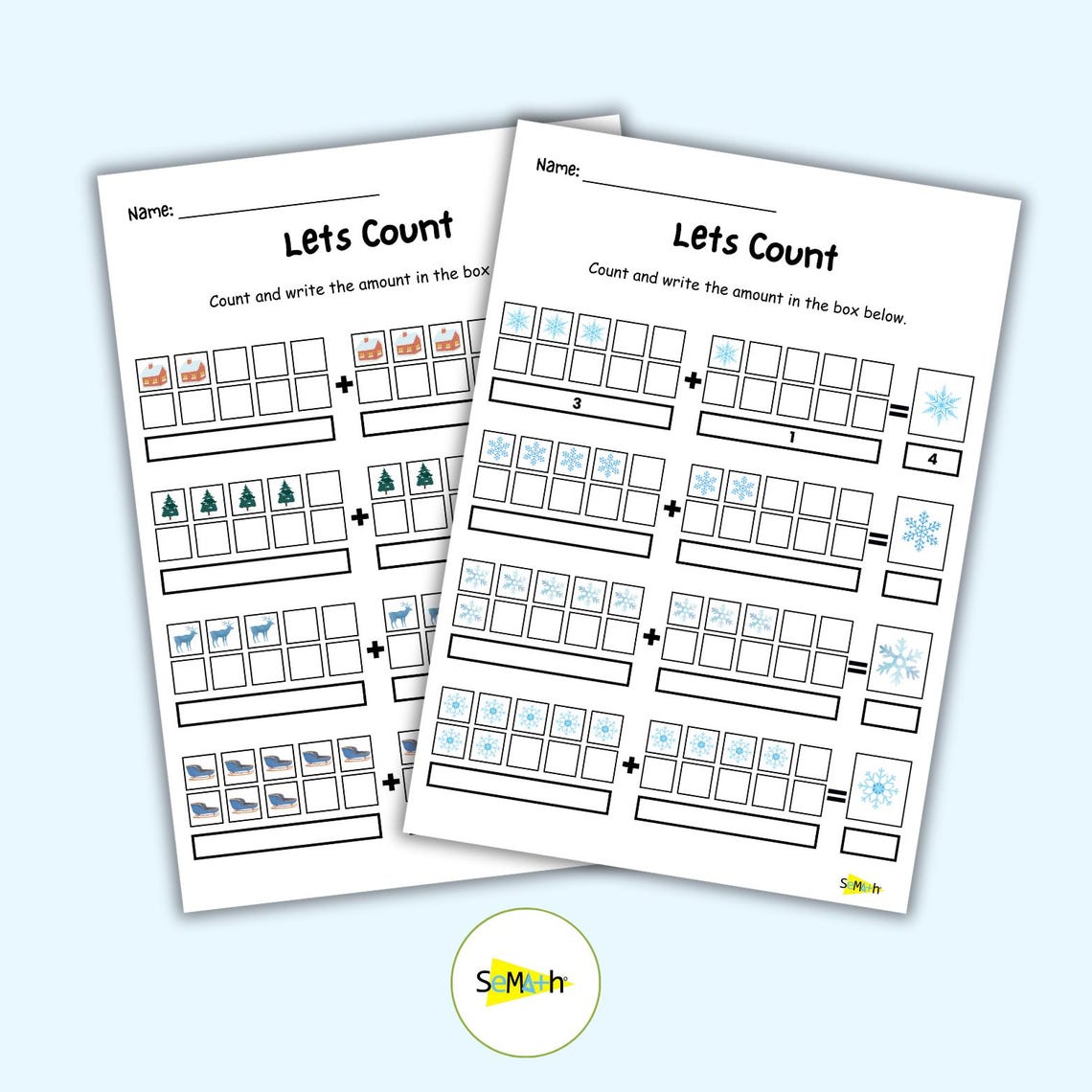 Printable Addition Worksheets, Fill in the Box, Single and Double Digit ...