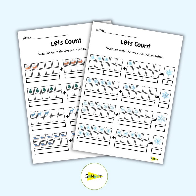 Printable Addition Worksheets, Fill in the Box, Single and Double Digit ...