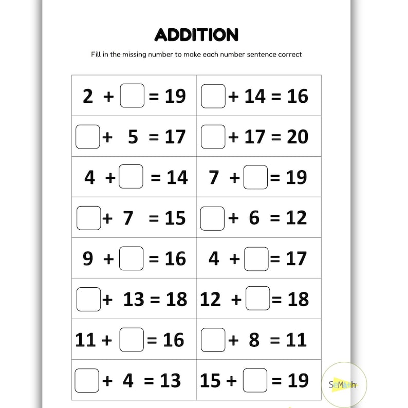 Printable Addition Worksheets for Kindergarten-1st Grade-2nd Grade ...