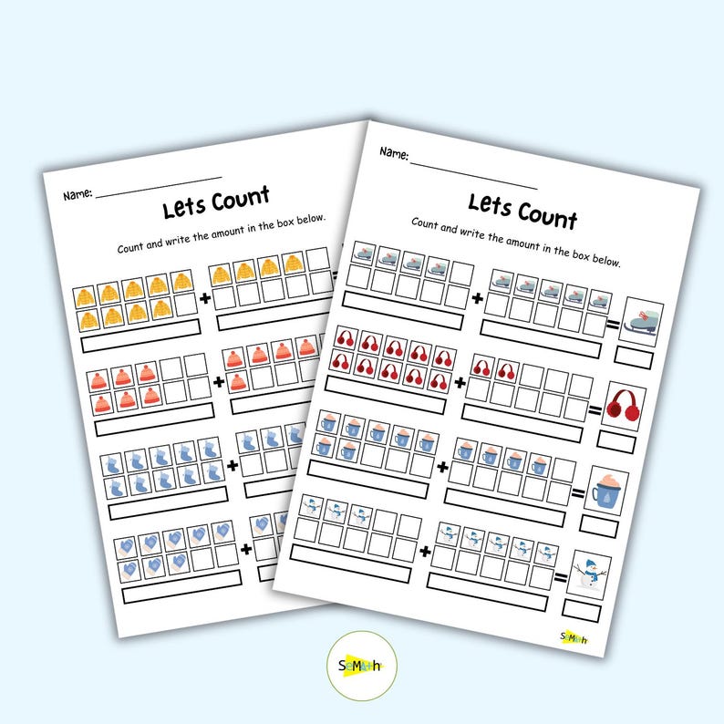 Printable Addition Worksheets, Fill in the Box, Single and Double Digit ...